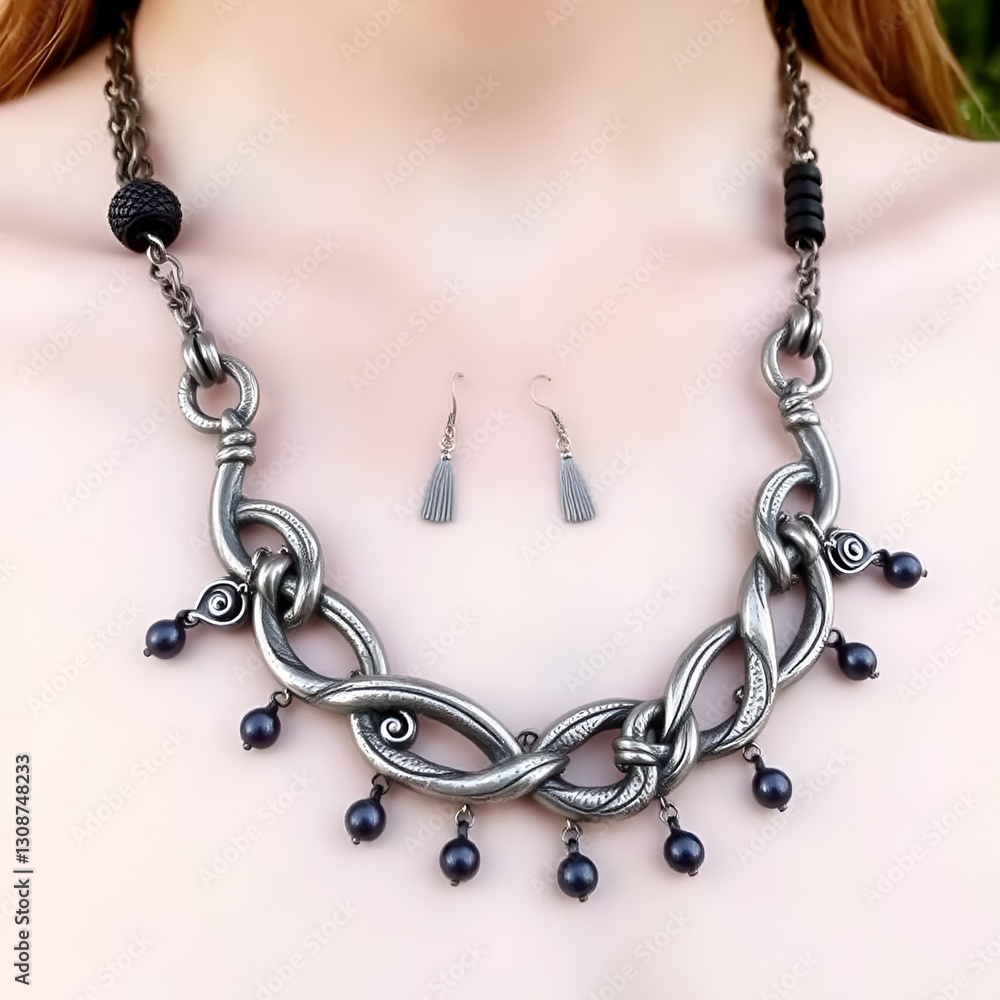 Beautifully crafted 'Celtic' torc necklace featuring traditional ...