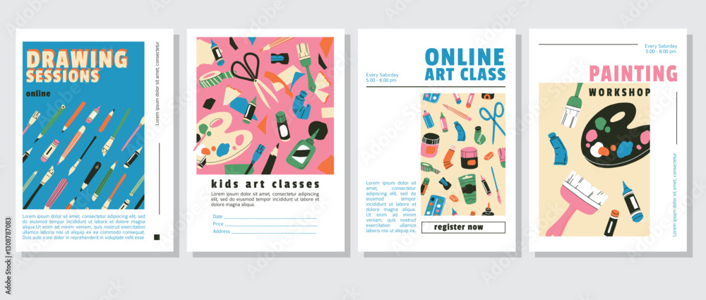 Art and creativity workshop advertising poster or web banner design ...