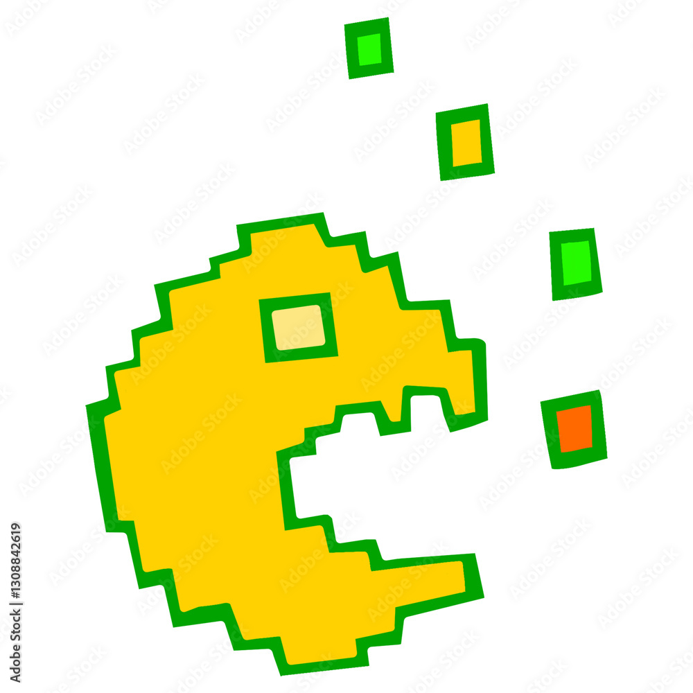 8-bit pixel monster png sticker, transparent background Stock ...