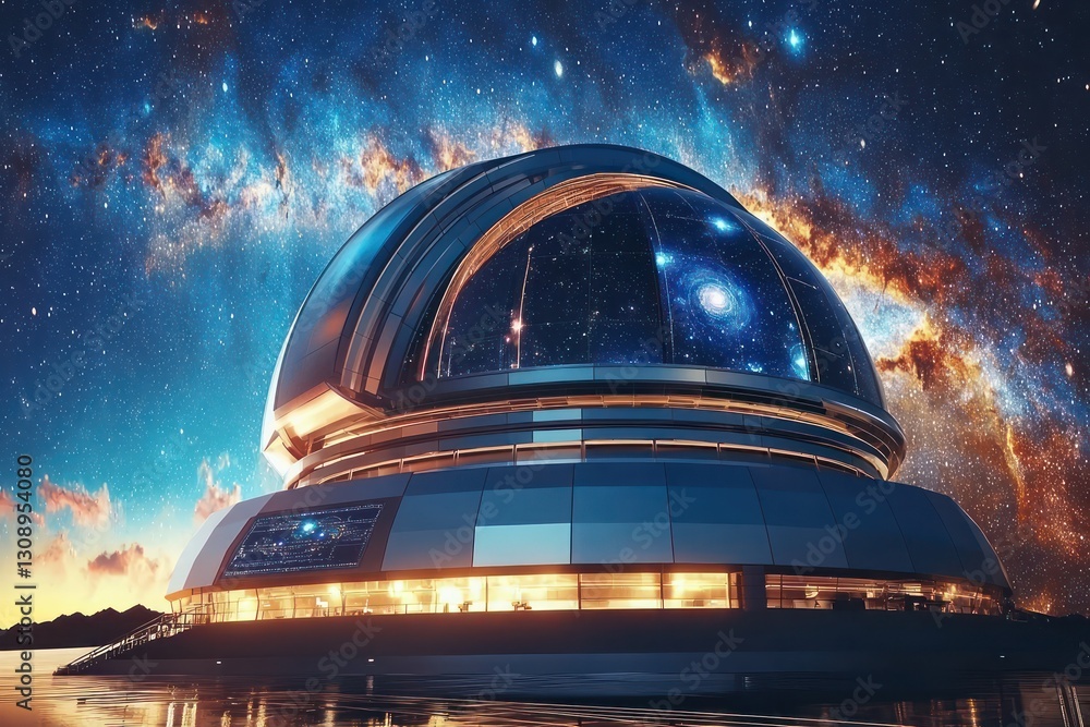 State-of-the-art observatory processes cosmic images with AI. Stock ...