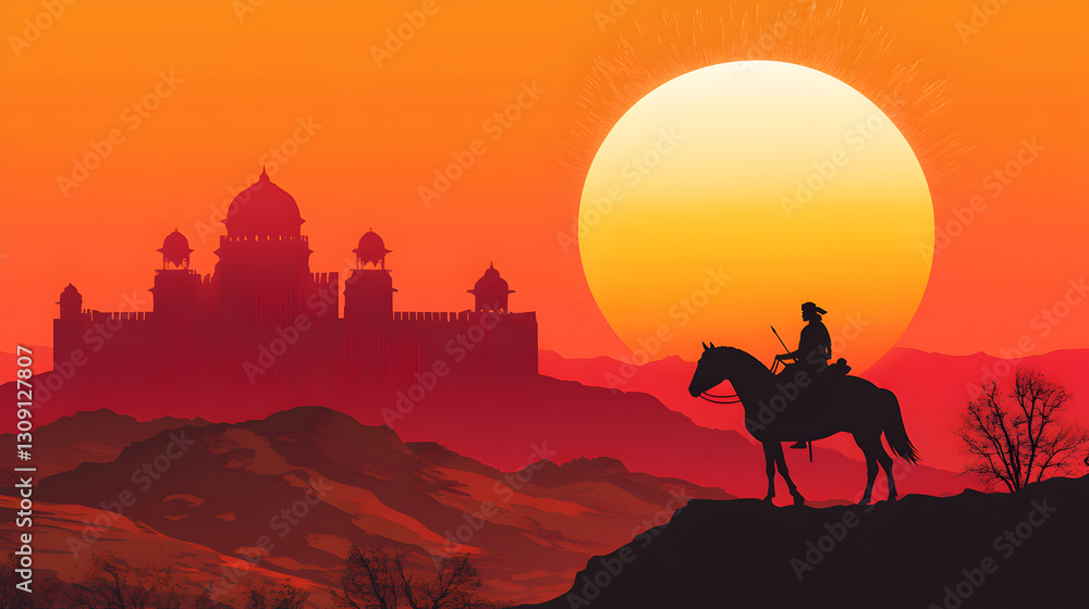 Ilustración de Stock A detailed illustration background for Shivaji ...