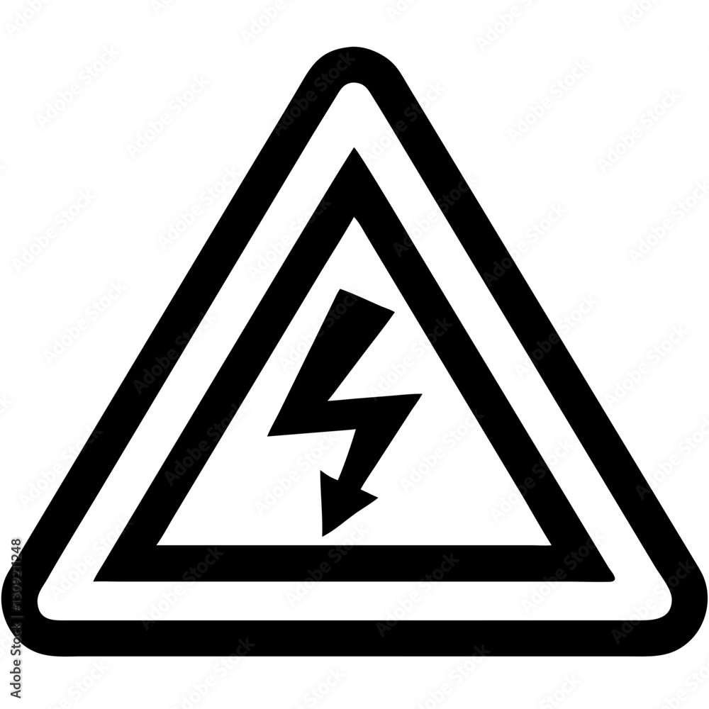 High Voltage Warning Symbol Vector for Electrical Safety Signs and ...