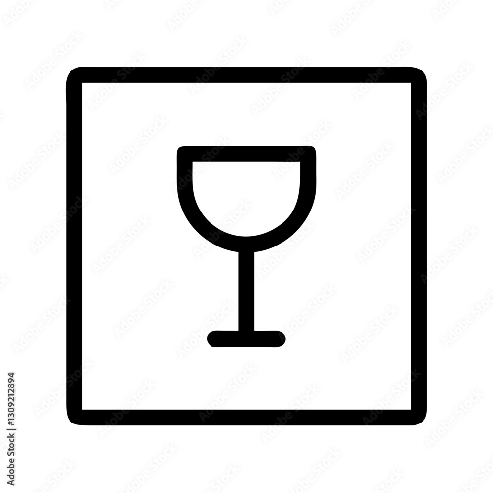 Fragile Glass Symbol in Vector Format for Packaging and Shipping Labels ...