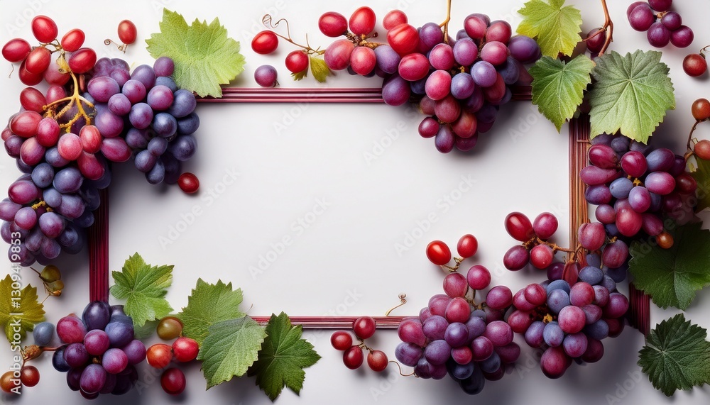 Marco de uvas rojas, realista, 4k copyspace Stock Photo | Adobe Stock