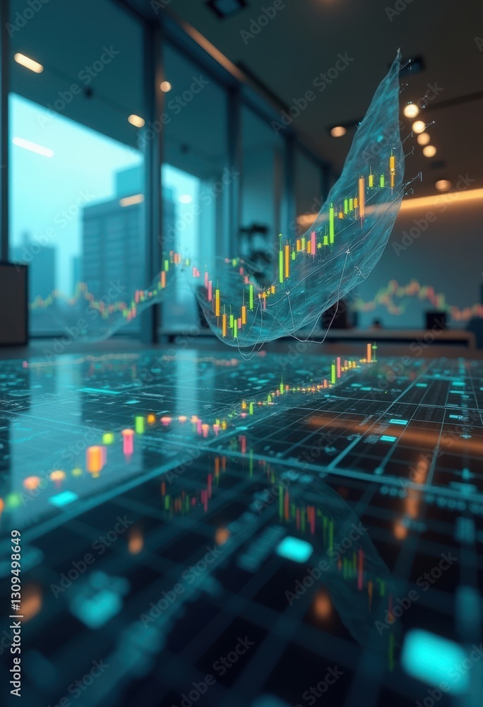 vibrant dynamic financial charts showcasing bold colors rich textures ...