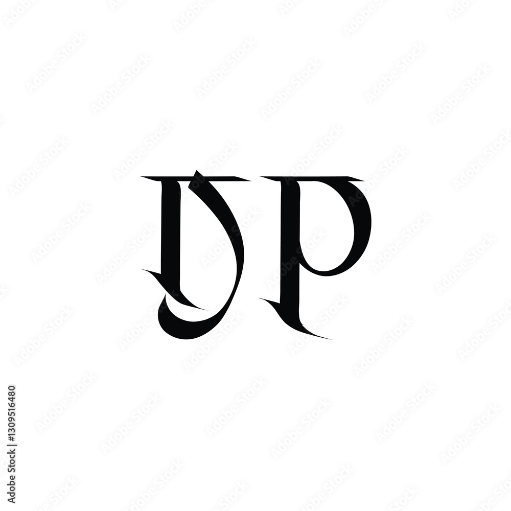 DP monogram logo design letter text name symbol monochrome logotype ...