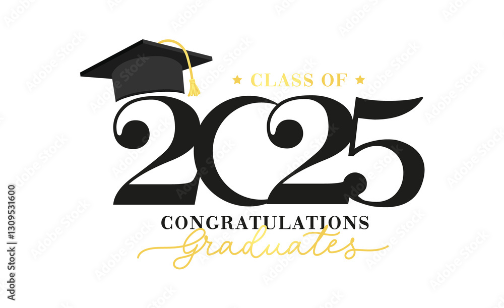 Class of 2025 vector illustration. Festive celebration design for ...