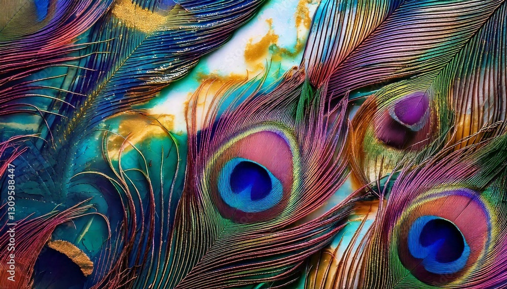 Peacock Feather Marble marble background mimicking peacock feathers ...