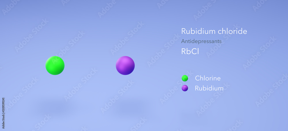 rubidium chloride molecule, molecular structure, antidepressants 3d ...