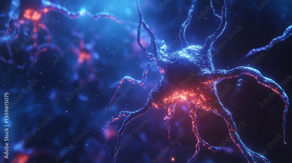 Visualizing Neuron Connections Glowing Radiant Network Illustrations In