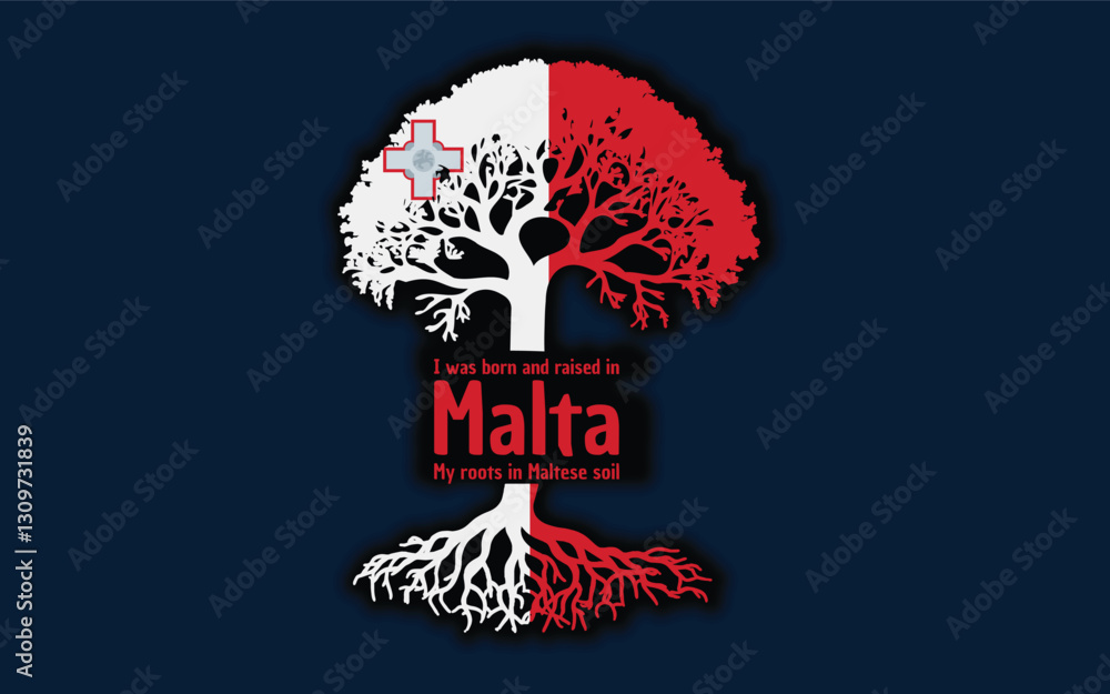 Maltese roots and symbolism: a tree with the Maltese flag, embodying ...