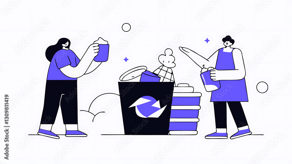 food loss and waste illustration set characters trying to reduce food ...