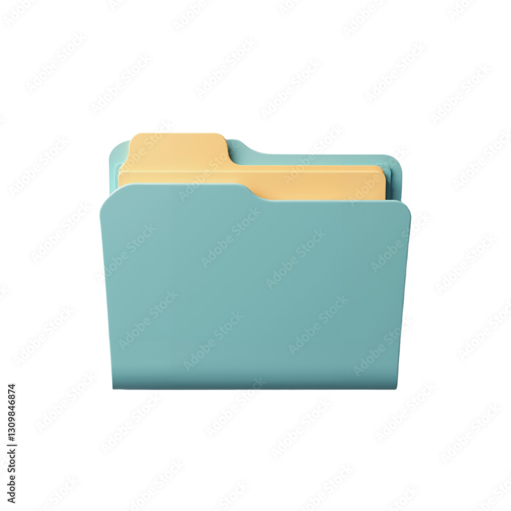 Colored file folder icon with yellow inserts for organization and ...