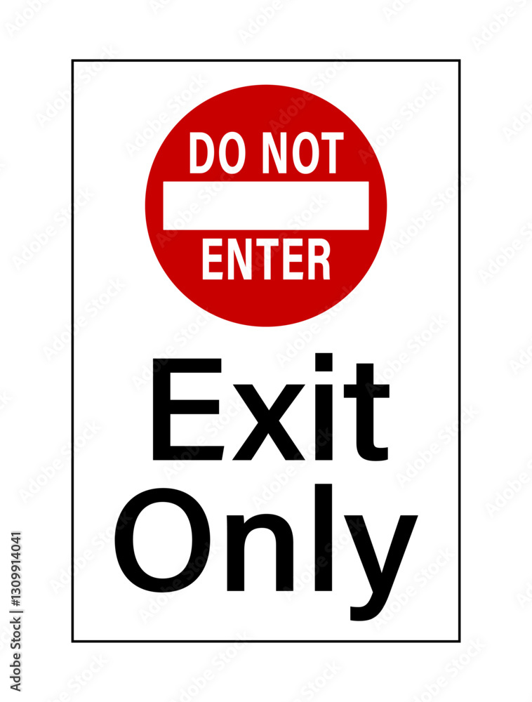 Stock-Vektorgrafik „Do not enter, exit only. Information sign and road ...