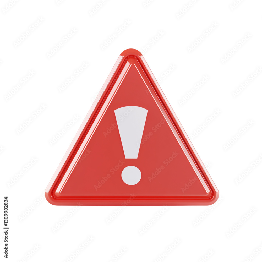 Red Triangular Warning Sign Exclamation Mark Alert Symbol Important Notice Safety Information ...