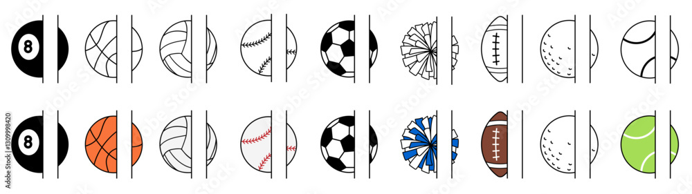 Sports Balls Vertical Split Label Template Clipart - with Baseball, 8 ...
