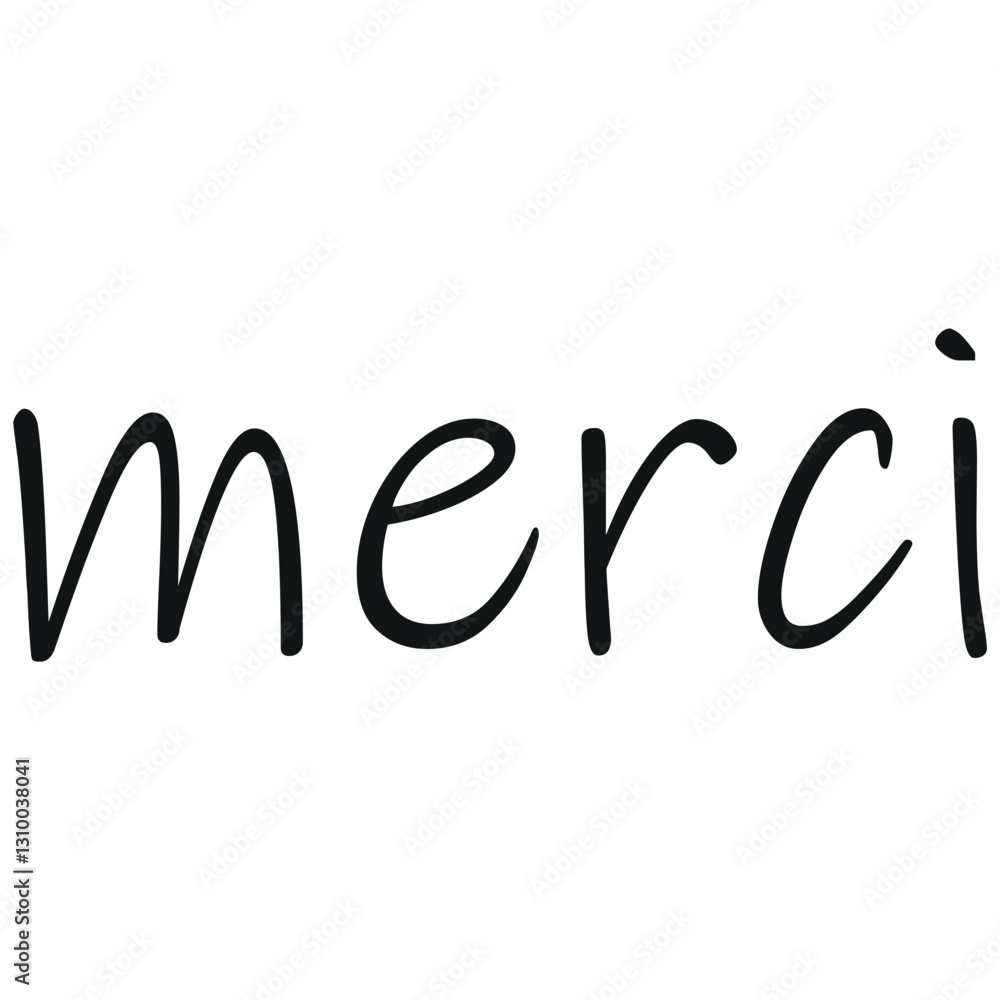 merci. calligraphy text.hand drawn phrase. handwritten modern lettering ...