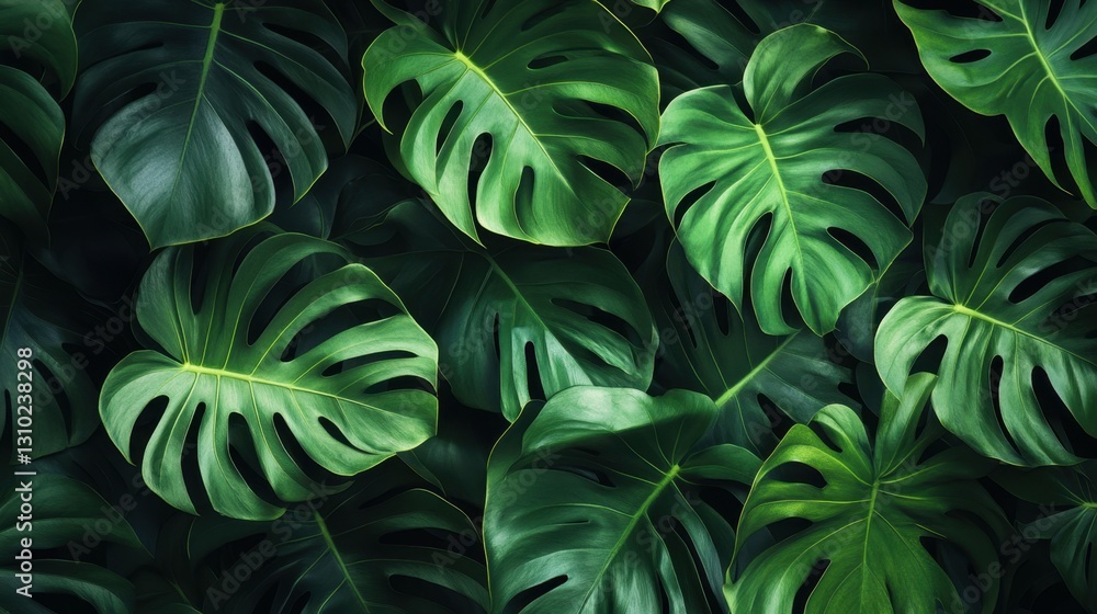 abstract green leaf texture, nature background, tropical leaf Stock ...
