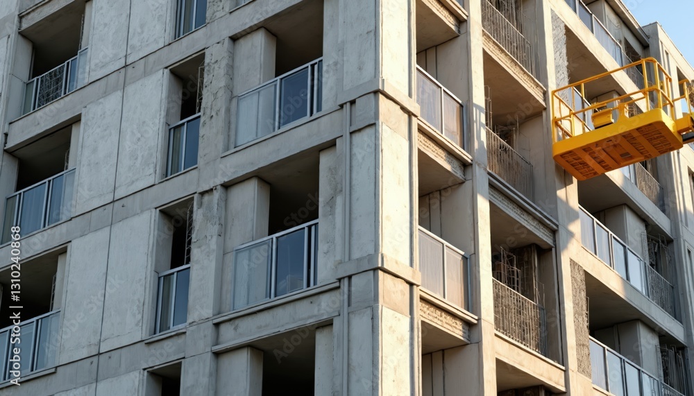 Monolithic concrete frame of constructing apartment building with ...
