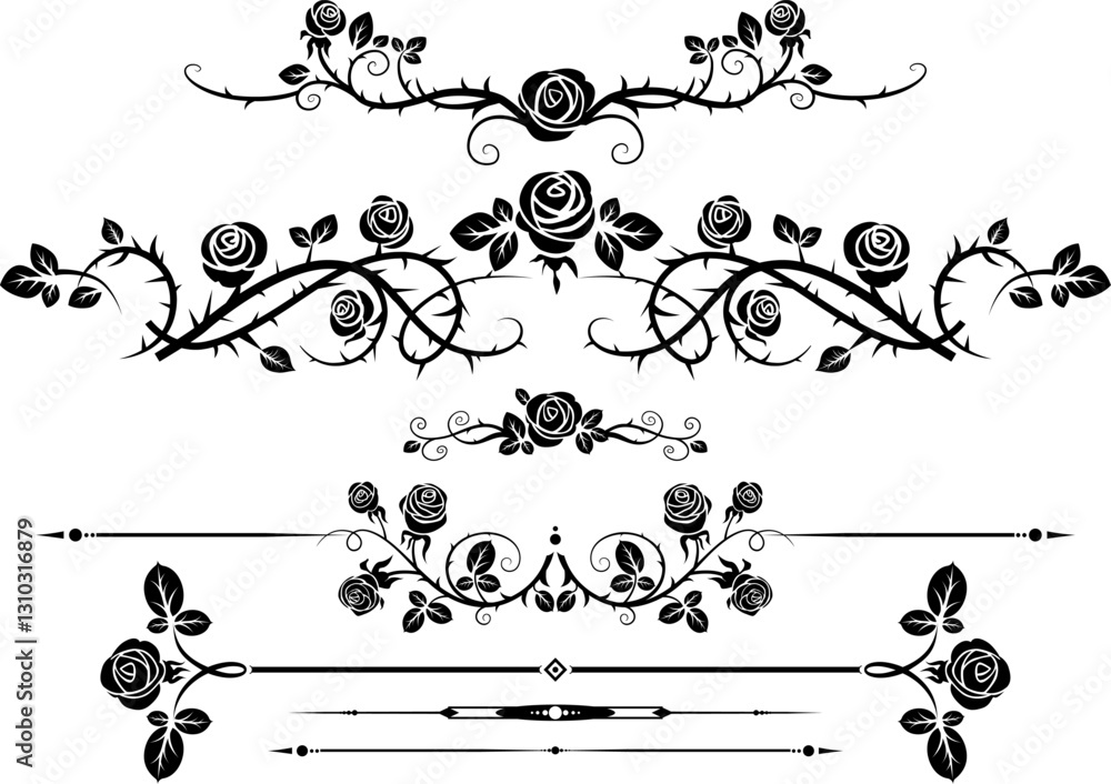 Floral design elements Stock Vector | Adobe Stock