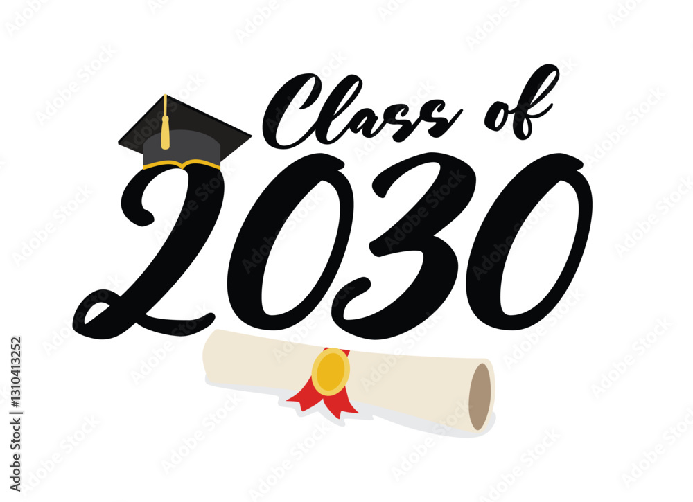 Class of 2030 Graduation PNG design and class of 2030 vector ...