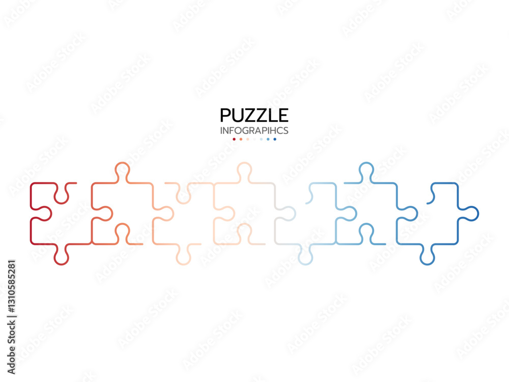 Puzzle infographic with the 7 steps or options. Steps infographics. 7 ...