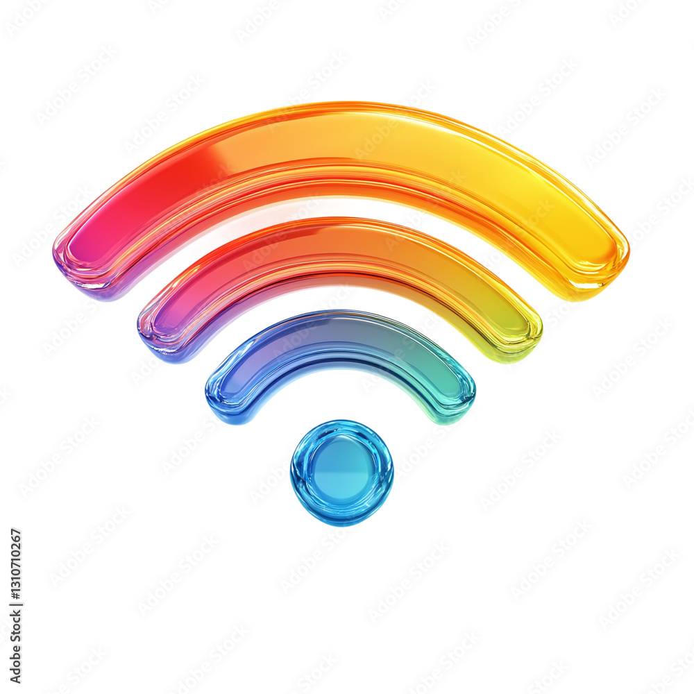 Wi-Fi symbol, isolated on transparent background, a colorful icon ...