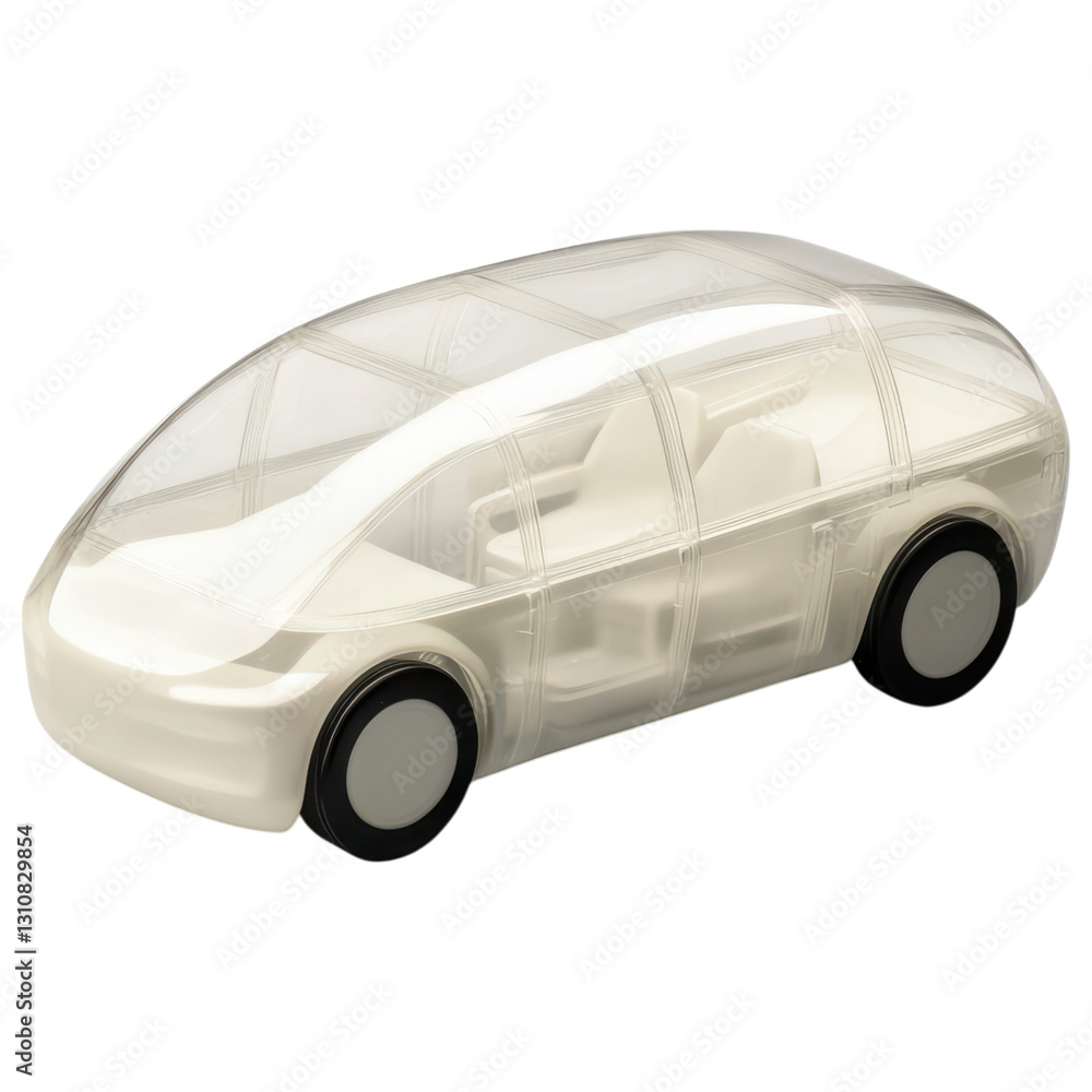 Autonomous Vehicle Concept Transparent model of a futuristic car design ...