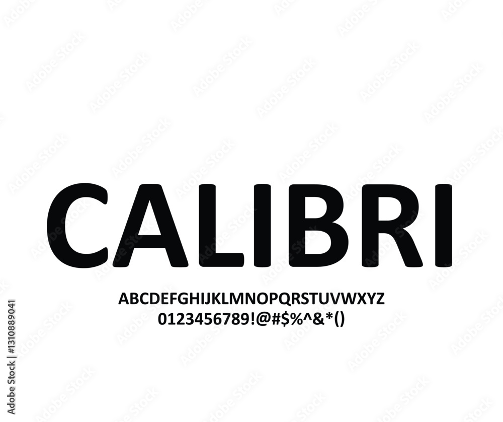 Calibri font for logo and headline. Isolated Vector typeset Stock ...