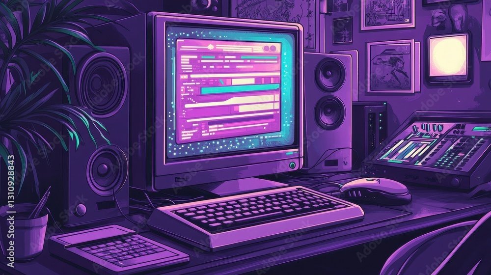 Retro old computer user interface,Pink Y2K computer window page and retro interface of PC ...