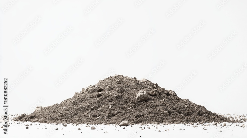 60.A minimalist depiction of a mound of soil with fine particles and ...