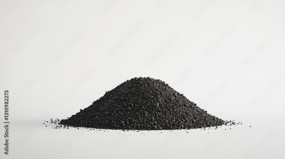 60.A minimalist depiction of a mound of soil with fine particles and ...