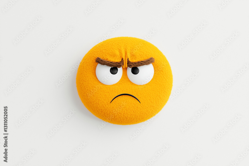 Disappointed face expression emoticon, downturned eyebrows, frowning ...