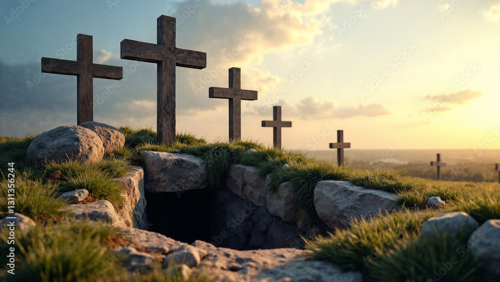 Profound Moment of the Resurrection of Jesus Christ: Iconic Empty Tomb ...