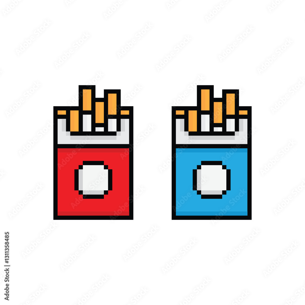 cigarettes box icon 8 bit, pixel art pack of cigarettes 8 bit icon for ...