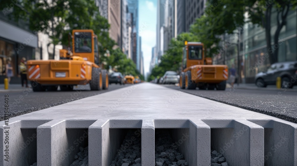 maintenance technical safety infrastructure concept. Urban street scene ...