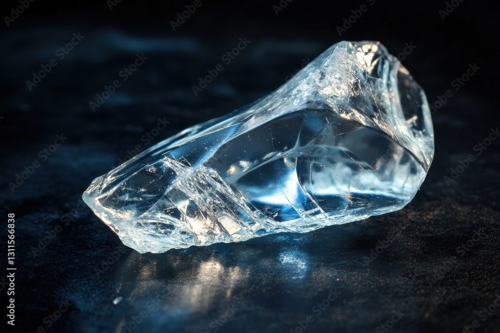 Sharp Edges: A Broken Glass Shard with Razor-Sharp Edges Stock Photo ...