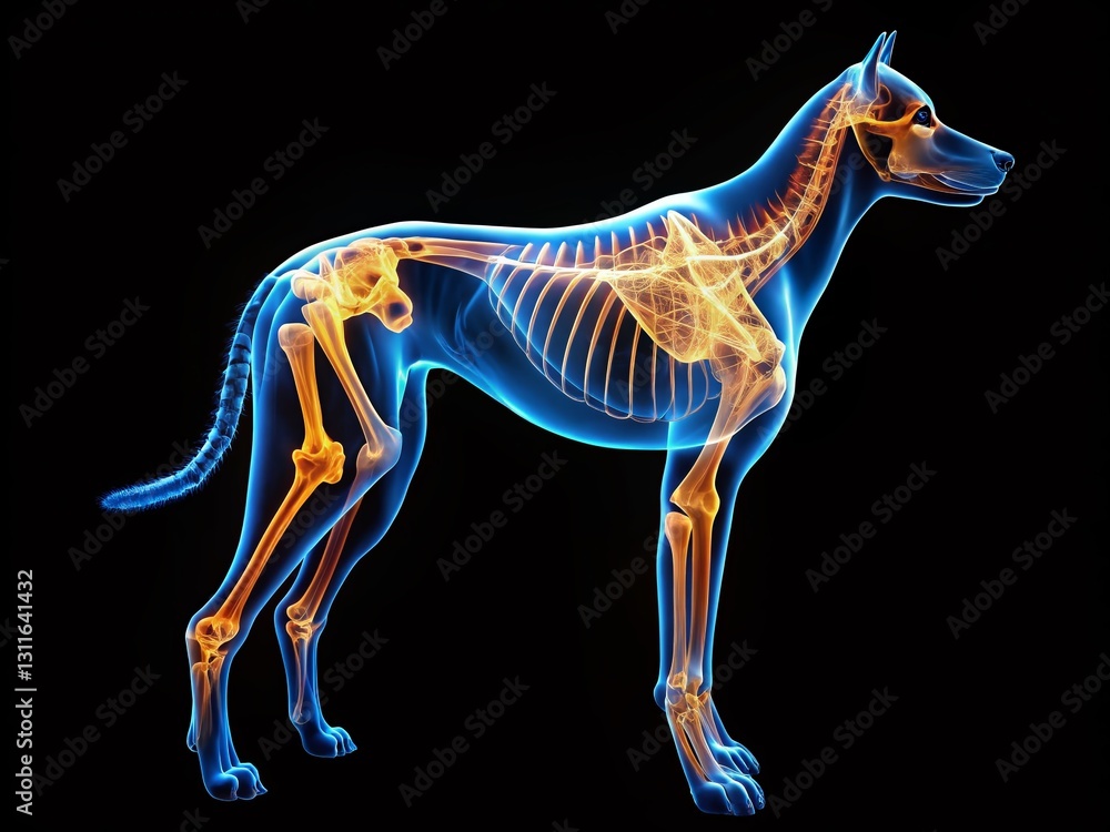 Surreal X-Ray of Canine Hip Joint: Veterinary Anatomy, Bones, Muscles ...