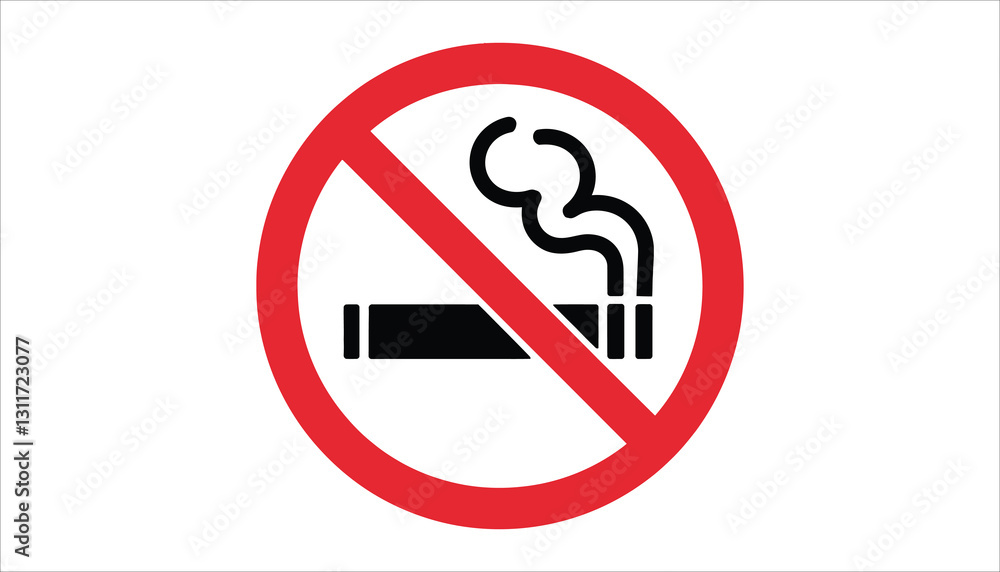 No Smoking Sign Icon. Cigarette Ban and Tobacco Prohibition Symbol ...