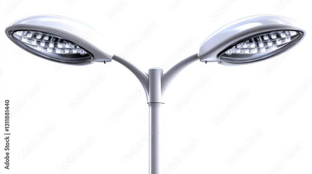 Modern street light pole design isolated on white background for urban ...