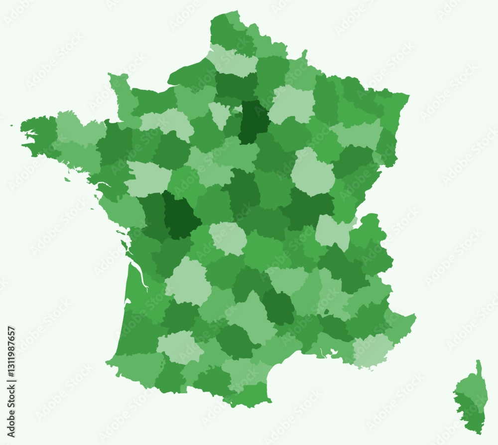 Map of France with regions. Just a simple country border map with ...
