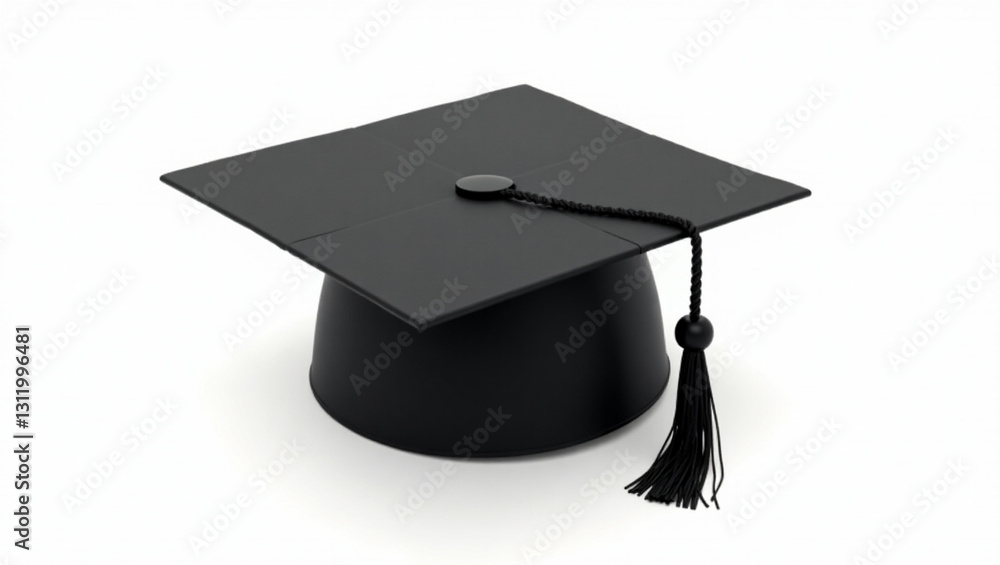 Black graduation cap isolated on transparent white background ...