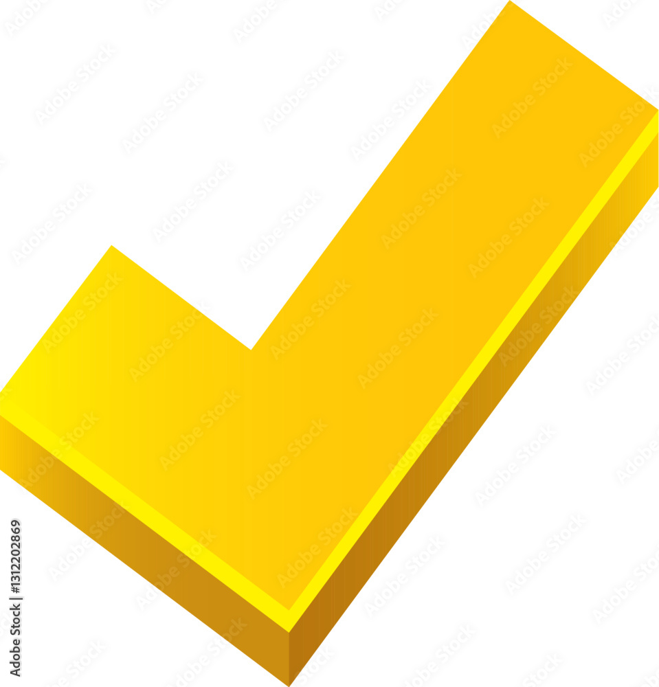 vector modern yellow and golden checkmark icon isolated on transparent ...
