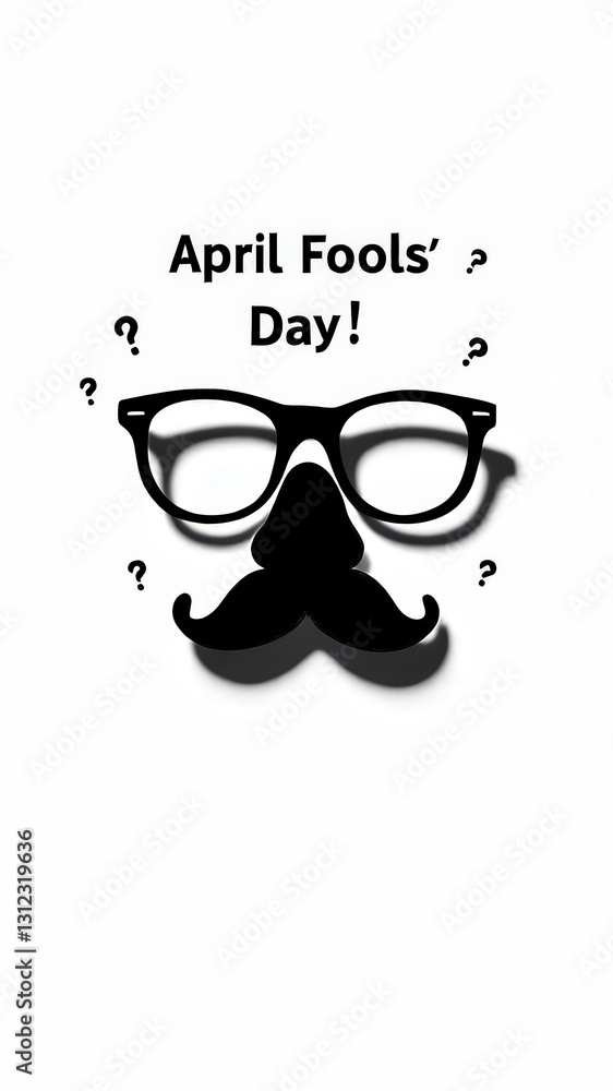 April Fools’ Day. A fake nose, glasses, and mustache forming a funny ...