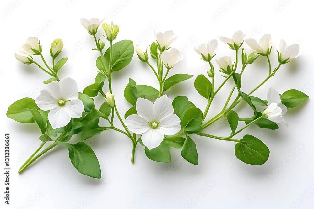 Wild Radish Plant (Raphanus Raphanistrum) Isolated on White Background ...