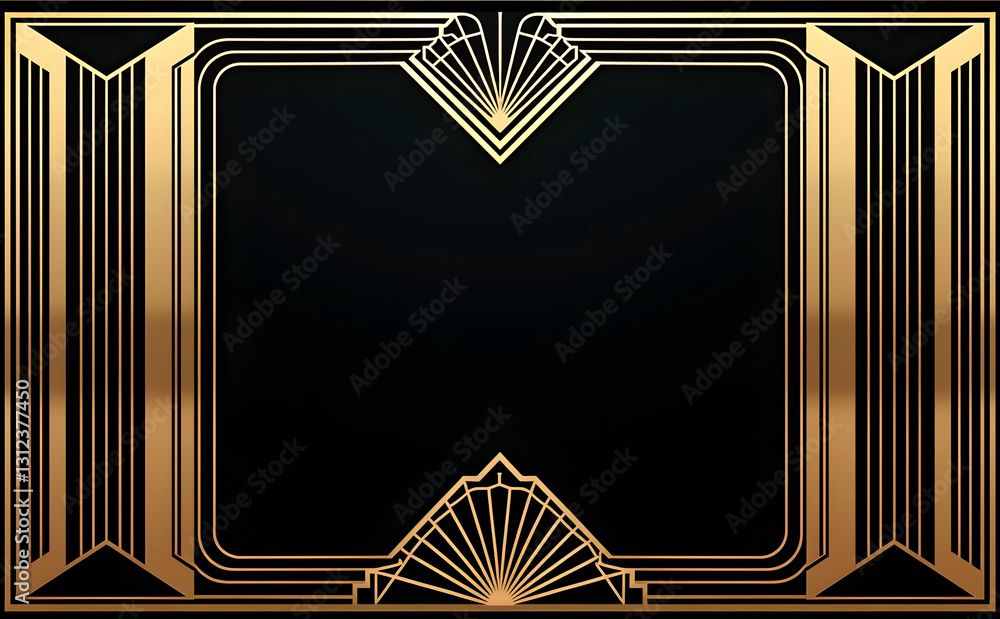 Art Deco revival, luxurious poster design with bold geometric shapes ...