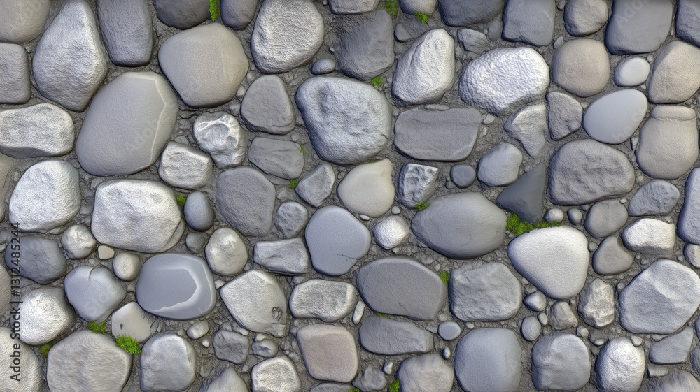 Seamless high-resolution texture of medieval cobblestone pavement with ...