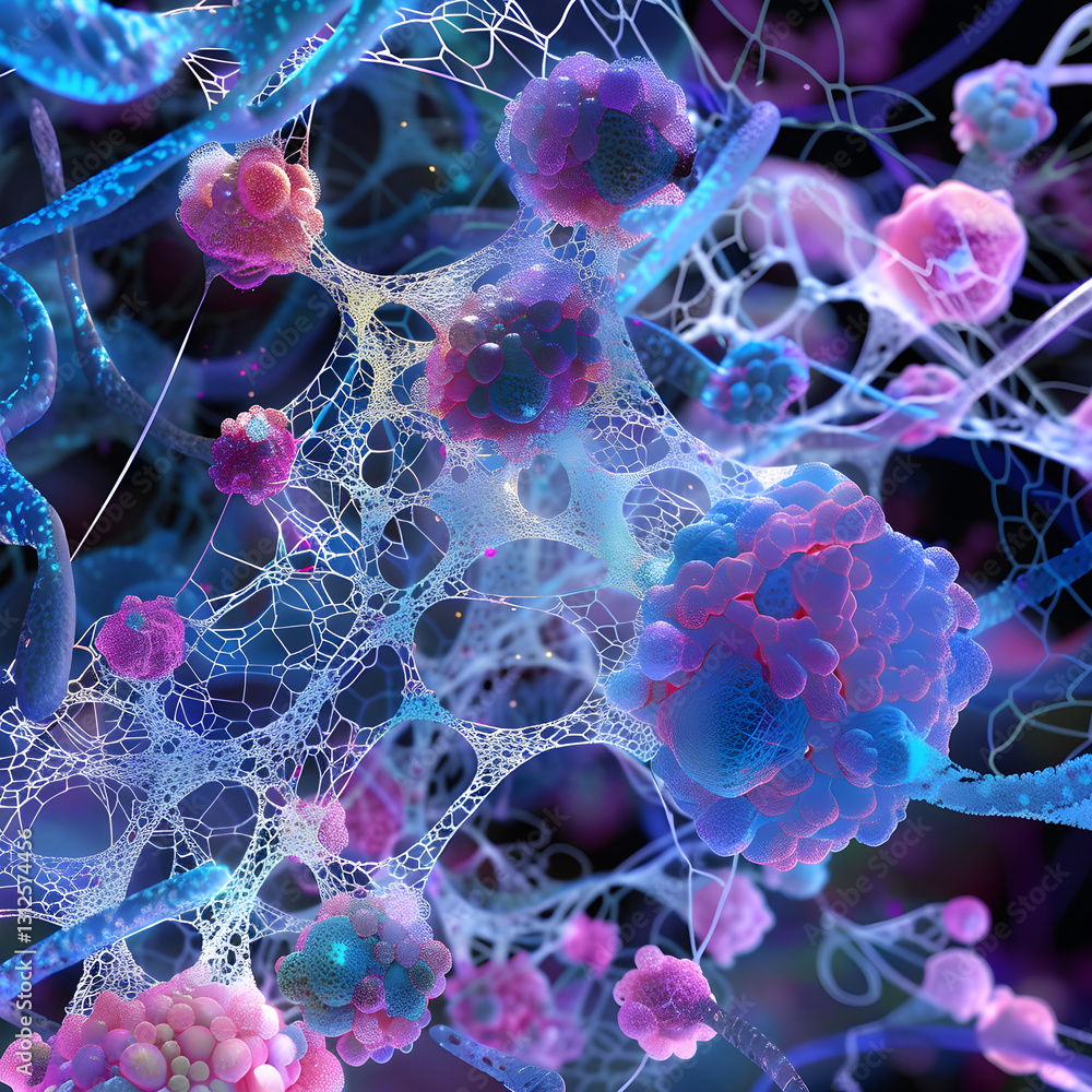 Complex Interconnected Structure Depicting a TGN (Trans-Golgi Network ...