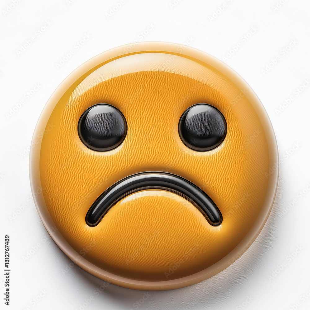 emoticon emoji amarillo aislado con cara sentimiento tristeza sobre ...