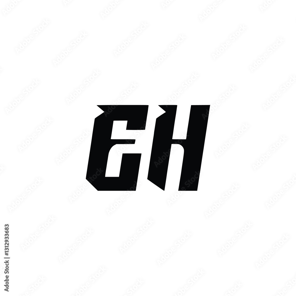 EH monogram logo design letter text name symbol monochrome logotype ...
